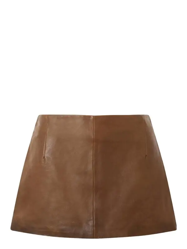 Nour Hammour Avery Leather Mini Skirt - Brown