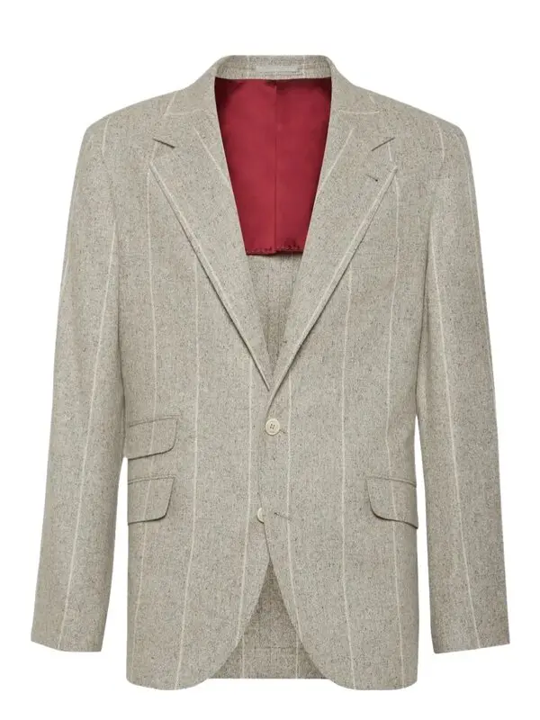 Brunello Cucinelli Deconstructed Cavallo Blazer - Salt