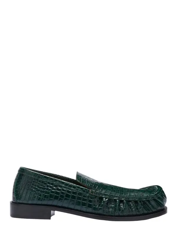 Dries Van Noten Embossed Loafers - Dark Green