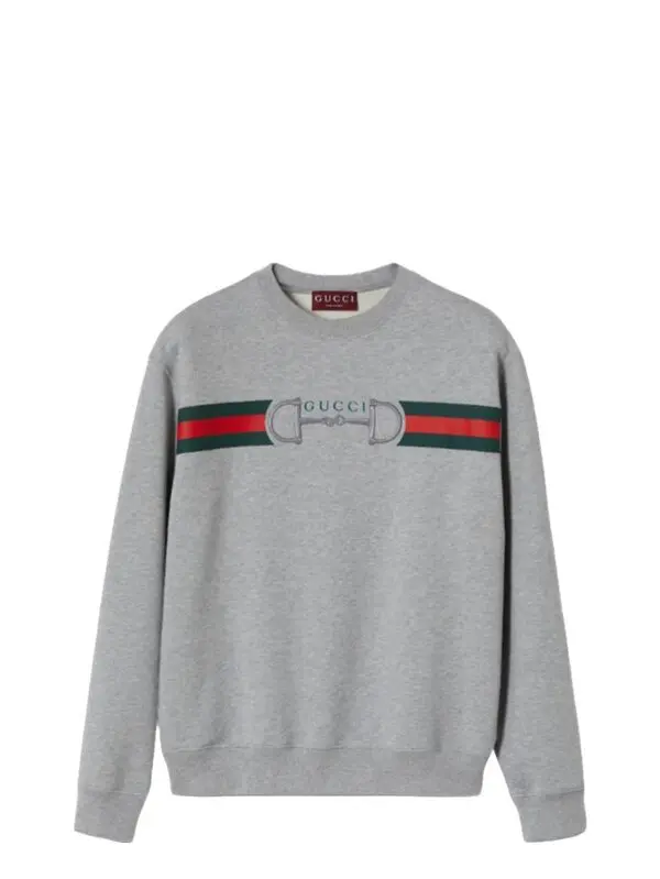 Gucci Horsebit Logo Print Sweatshirt - Grey