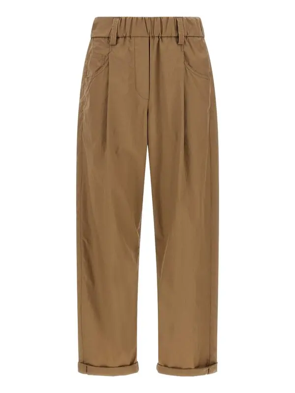 Brunello Cucinelli Lightweight Poplin Five-pocket Track Trousers - Dune