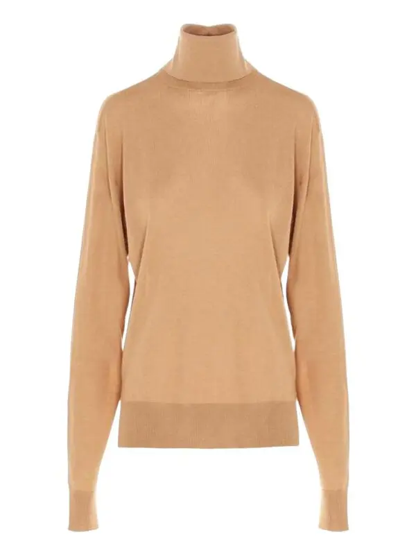 JIL SANDER Roll Neck Fine-knit Jumper - Nude