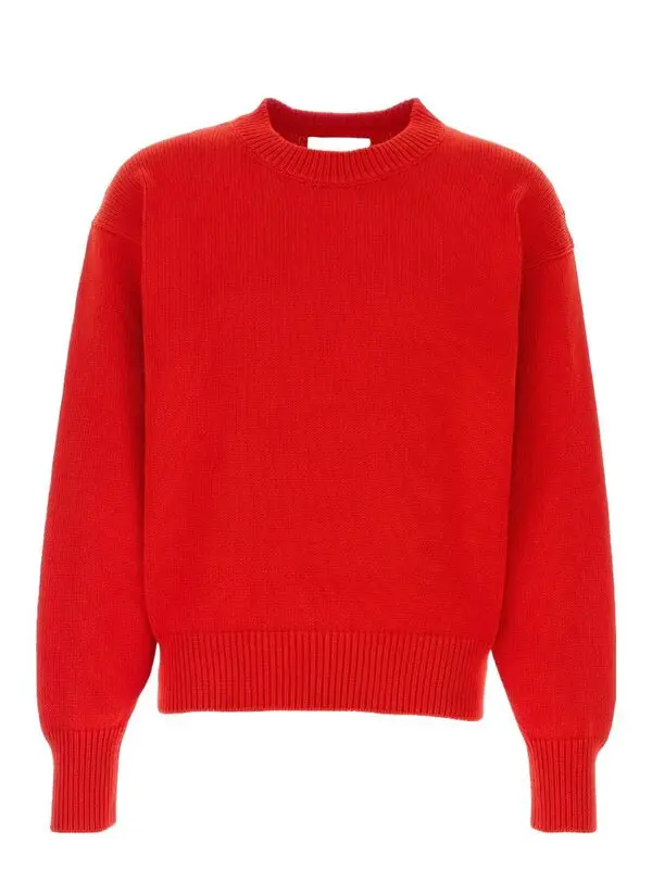 JIL SANDER Crewneck Knitted Jumper - Red