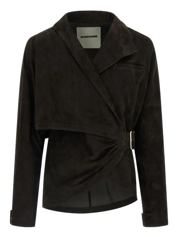 DARKPARK Cindy Belted Suede Jacket - Brown