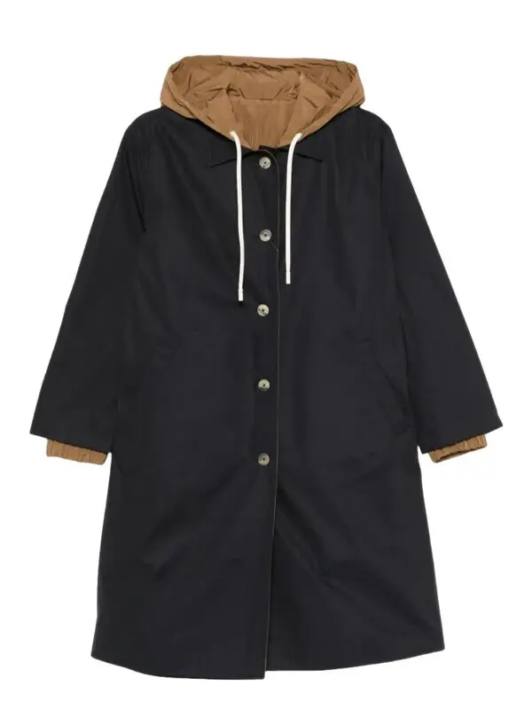 Herno Buttoned Hooded Coat - Black