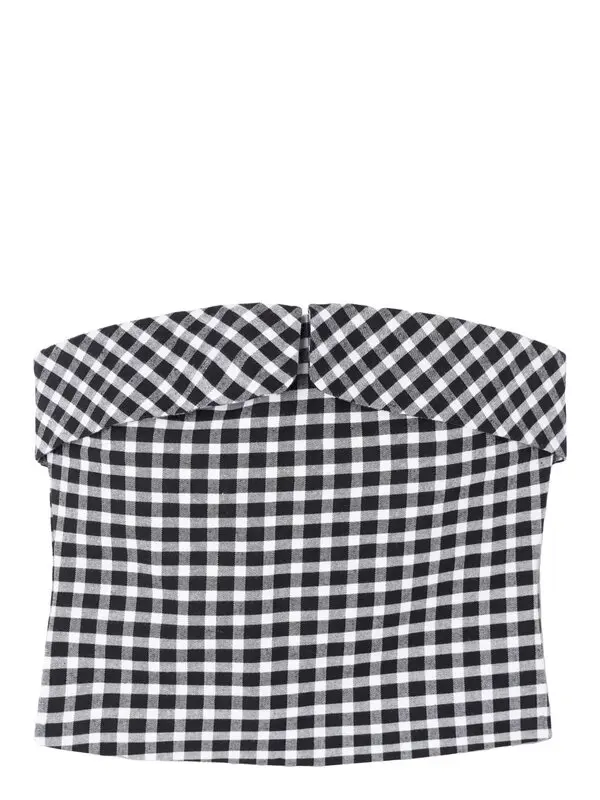 Posse Off-shoulder Plaid Top - Black