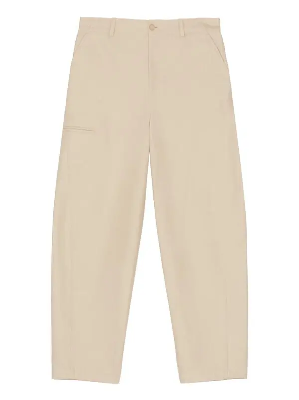 Givenchy Couture Seam Cotton Trousers With Paris Patch - Beige