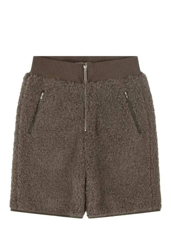 ENTIRE STUDIOS Elastic-waist Shorts With Side Zip Pockets - Brown