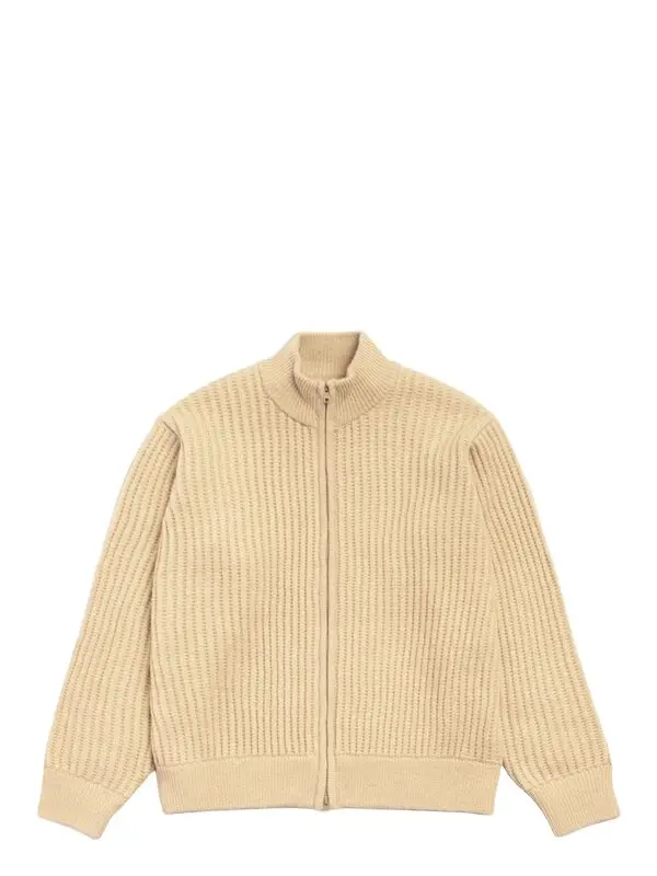 StÜssy Ribbed Cardigan With Quilted Elbow Patches - Nude