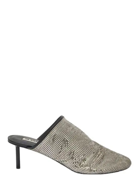 JIL SANDER Sequin-mesh Mules - Silver