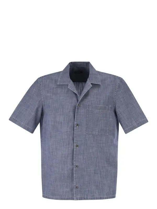 Peserico Chambray Short Sleeve Shirt - No