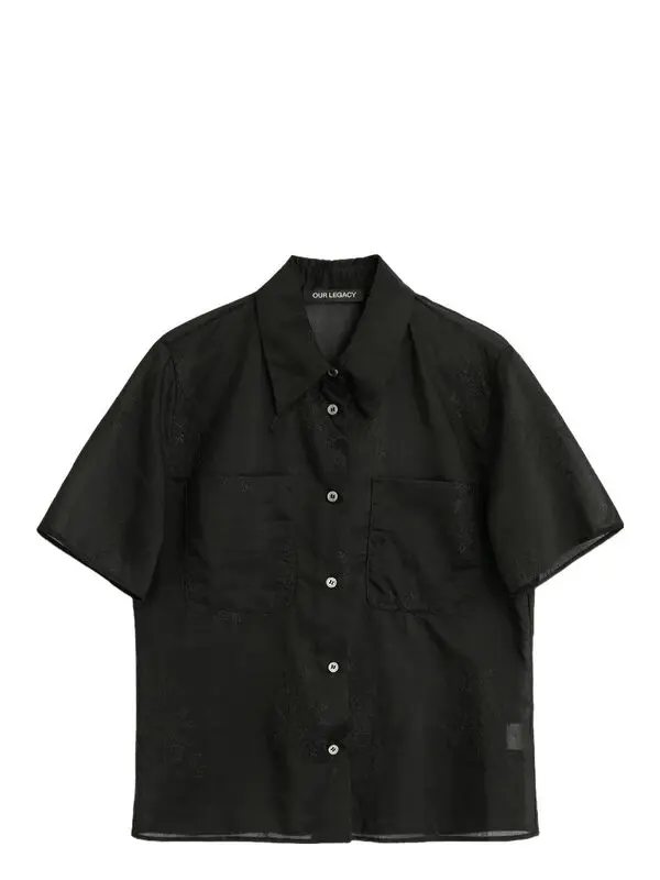 Our Legacy X-ray Shirt With Floral Embroidery - Black