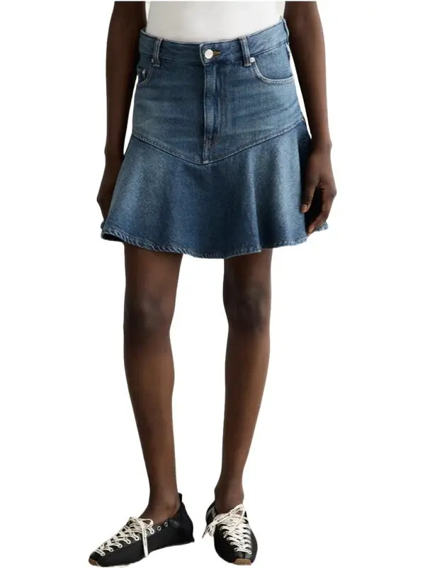 GANNI Panelled A-line Skirt - Black