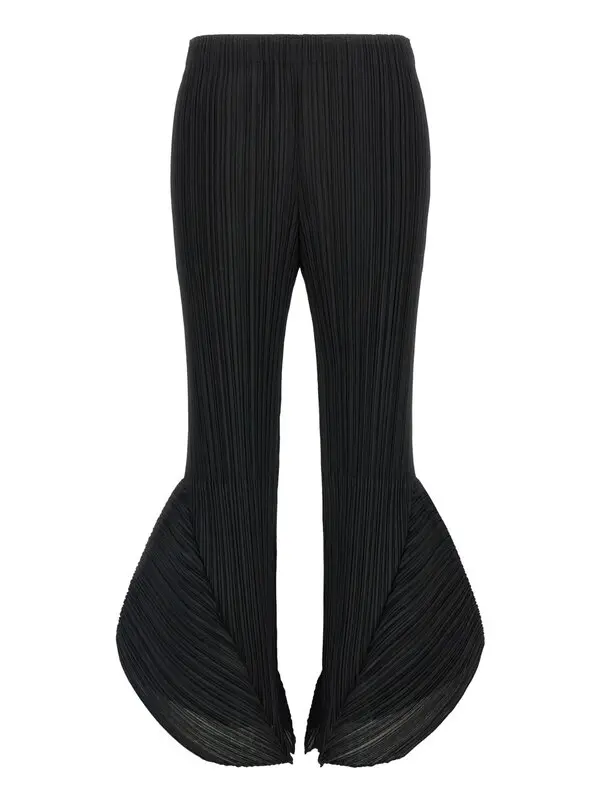Issey Miyake Skyline Pleated Flare Pants - Black