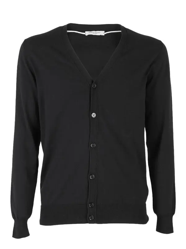 PAOLO PECORA Button-up Knit Cardigan - Black