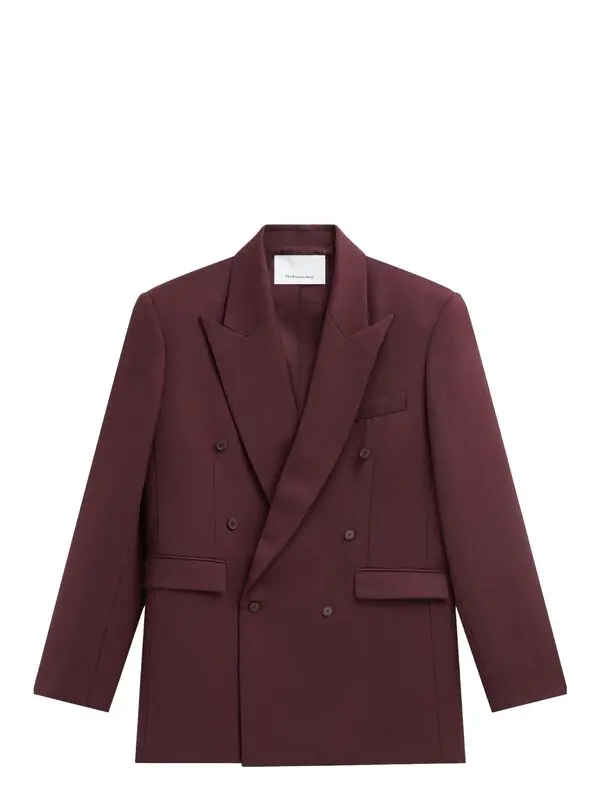 THE FRANKIE SHOP Monterey Double-breasted Blazer - Wine Red