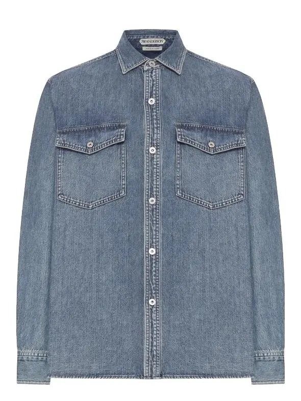 J.W.ANDERSON Jw Anderson Logo Patch Denim Shirt - Medium Blue