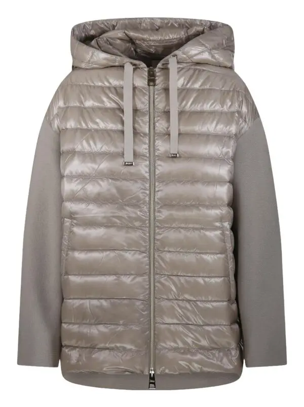 Herno Hooded Quilted Jacket With Down-filled Front - Grey