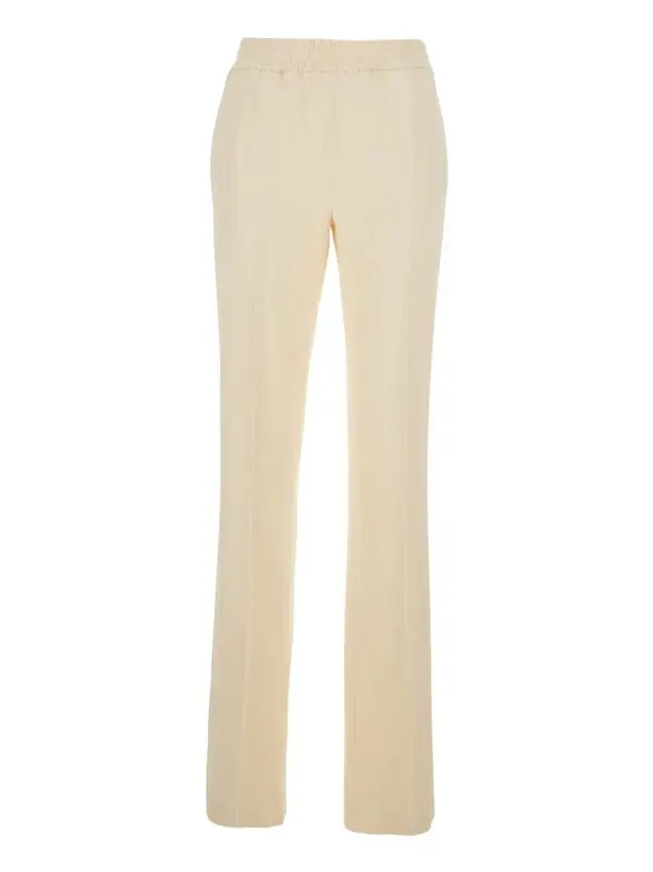 TWINSET Flared Trousers With Elasticated Waistband - Nude
