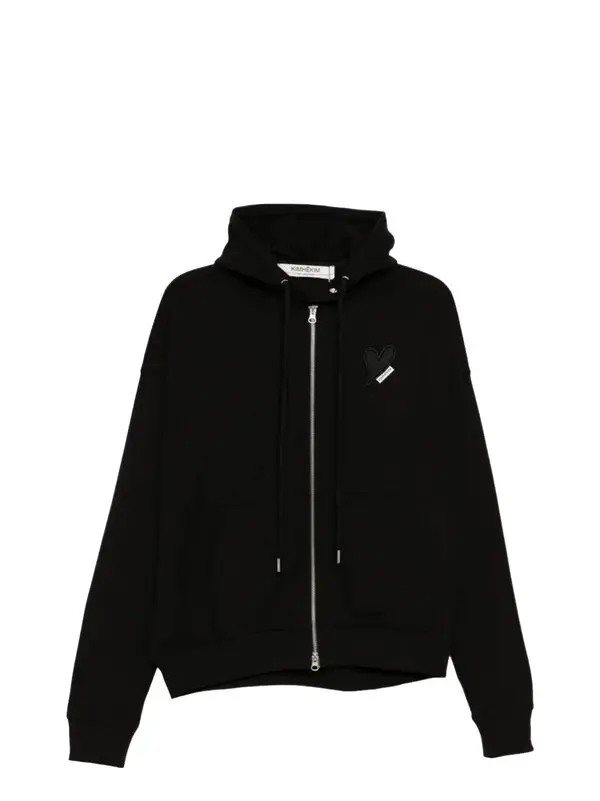 KIMHEKIM Long Sleeve Hooded Zip-up Sweatshirt - Black
