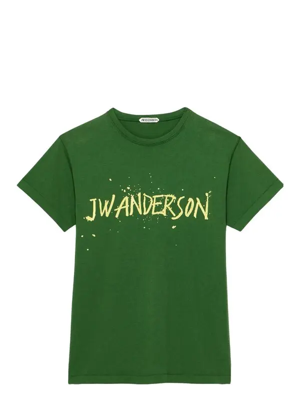 J.W.ANDERSON Jw Anderson Logo Printed Crewneck T-shirt - Green