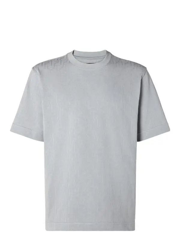 Fendi Short-sleeve Ff-pattern T-shirt - Grey
