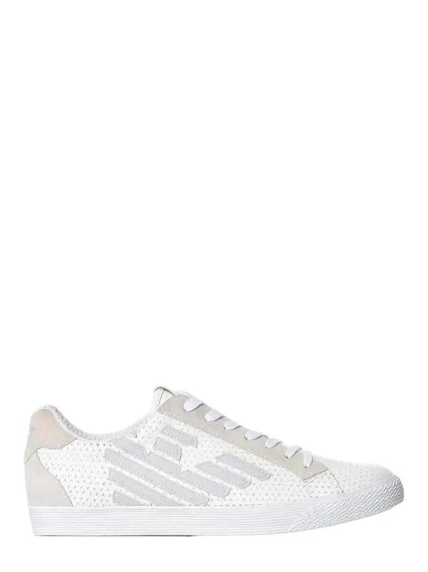 EA7 Logo Detail Lace Up Sneakers - White