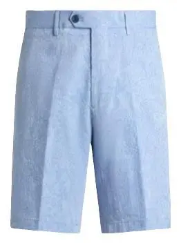 Etro Paisley Motif Striped Shorts - Light Blue