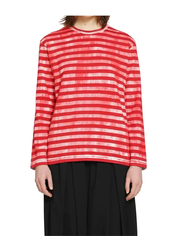 Comme Des Garçons Long Sleeve Striped T-shirt - Red