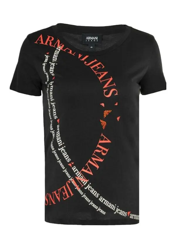 Emporio Armani Logo Printed T-shirt - Black