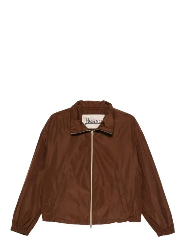 Herno Short Techno Taffeta Jacket - Brown