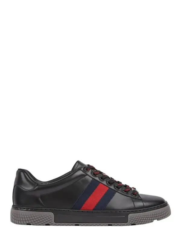 Gucci Web Detailed Ace Low-top Trainers - Black