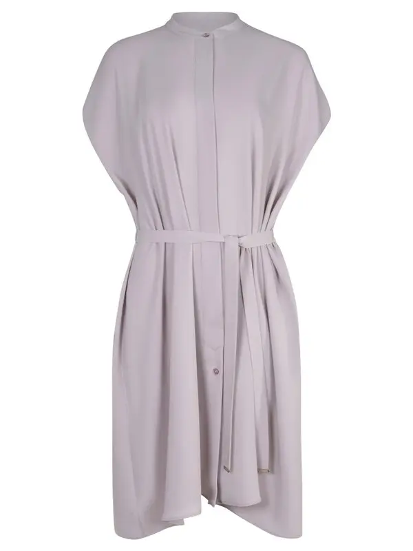 Herno Belted Cap-sleeve Dress - Gray