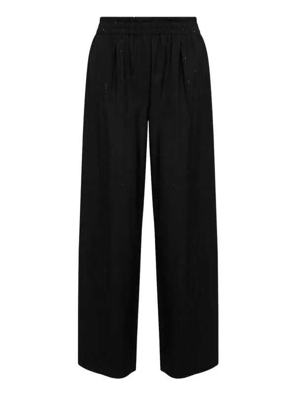 Brunello Cucinelli Wide-leg Sequin Embellished Trousers - Black