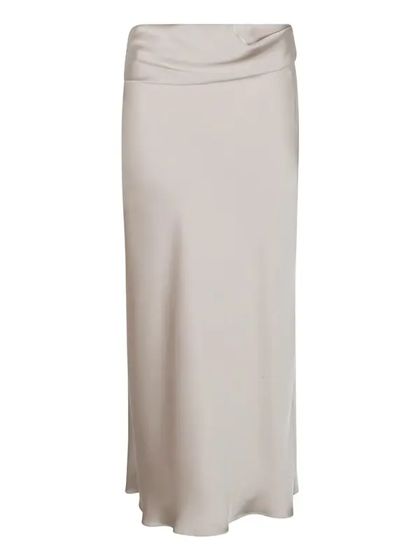 Patrizia Pepe Draped Midi Skirt - Light Grey