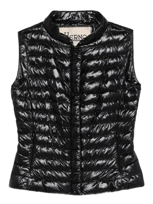Herno Zip-fastening Quilted Gilet - Black