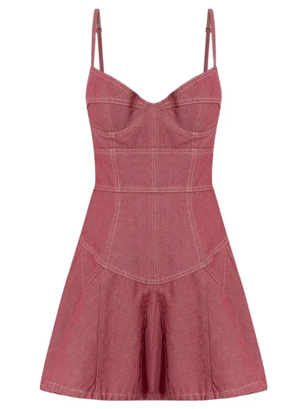 Dsquared2 Oxford Denim Flouncy Dress - Pink