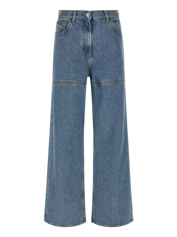 Attico Wide Leg Hollow Jeans - Blue