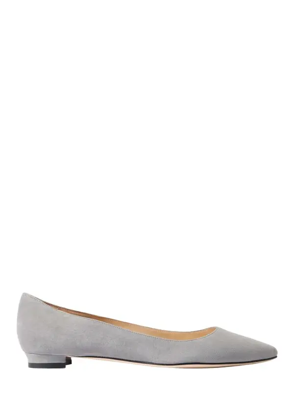 Manolo Blahnik Pointed Toe Ballet Flats - Grey