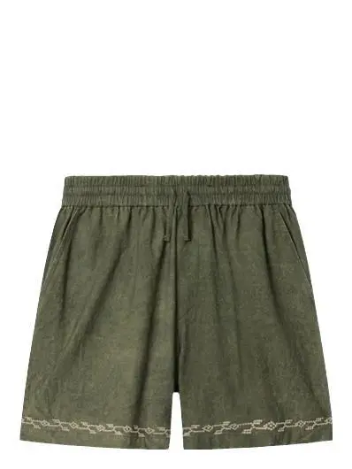 Isabel Marant Étoile Zilan Embroidered Cotton Gauze Shorts - Light Khaki