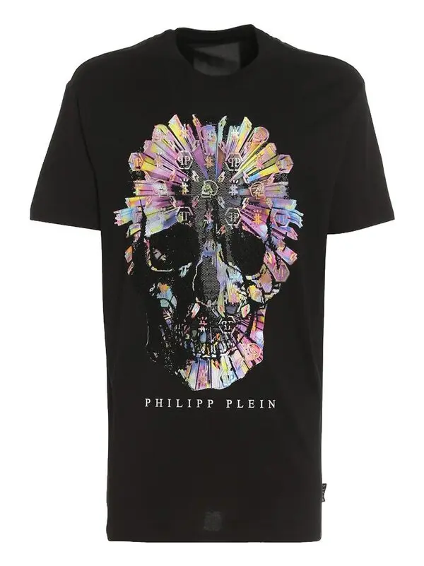 Philipp Plein Skull-appliqué T-shirt - Black