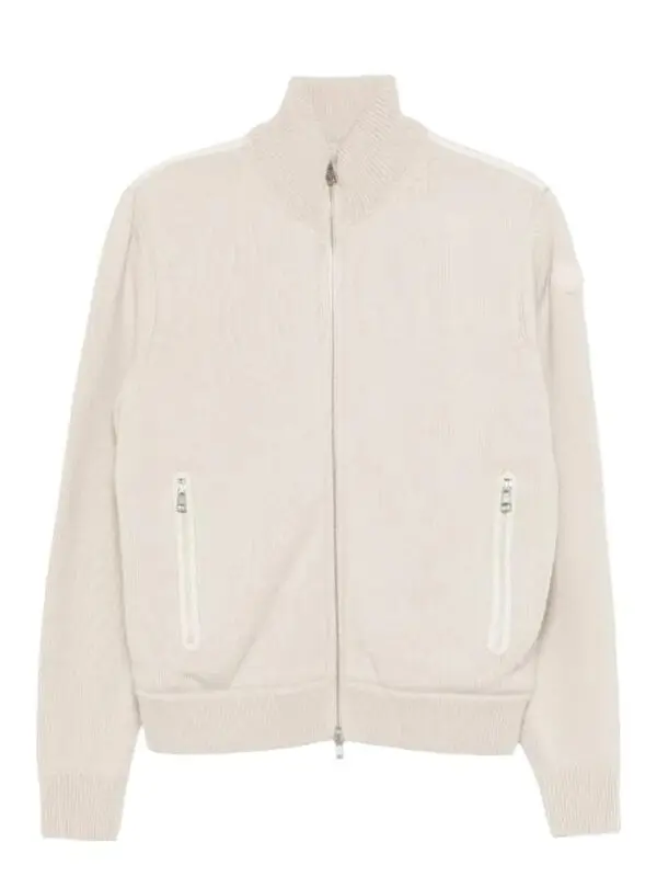 Moncler Tricot Zip Pockets Cardigan - Beige