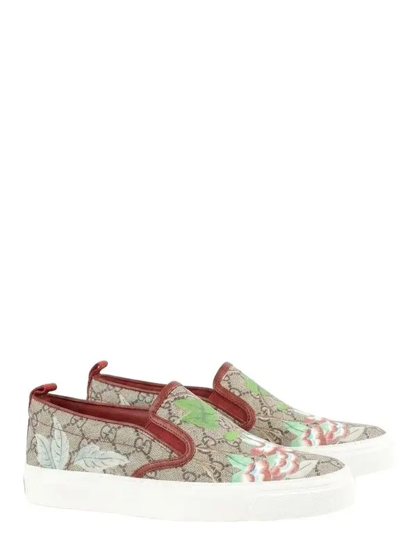Gucci Gg Print Slip-on Sneakers - White