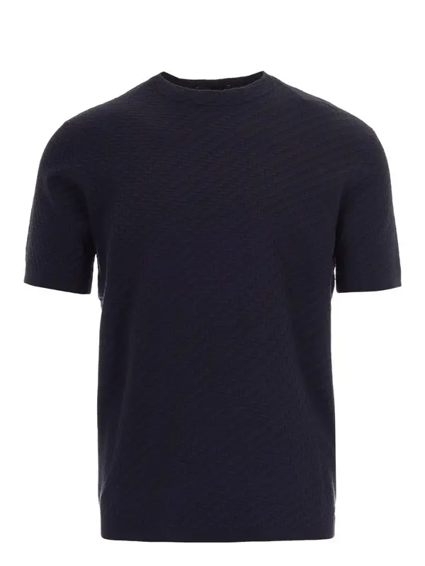 Emporio Armani Crewneck Short-sleeved Knitted T-shirt - Black