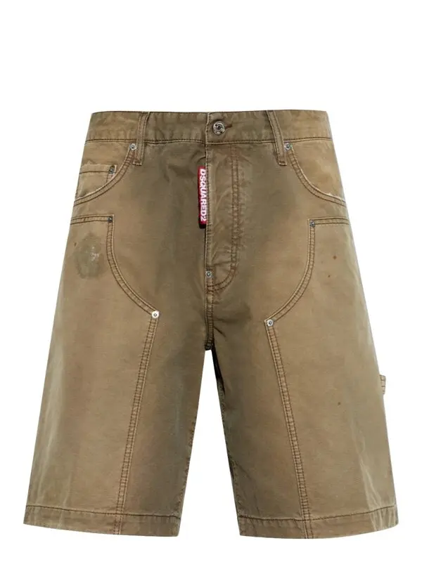Dsquared2 Garment Dyed Carpenter Shorts - Brown
