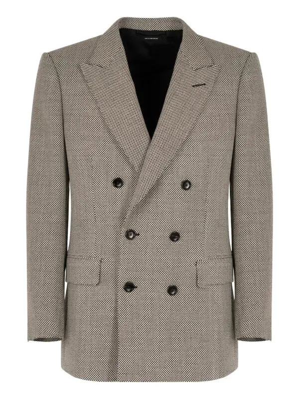 TOM FORD Double-breasted Blazer - Gray