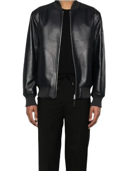 Mackage Leather Bomber Jacket - Black