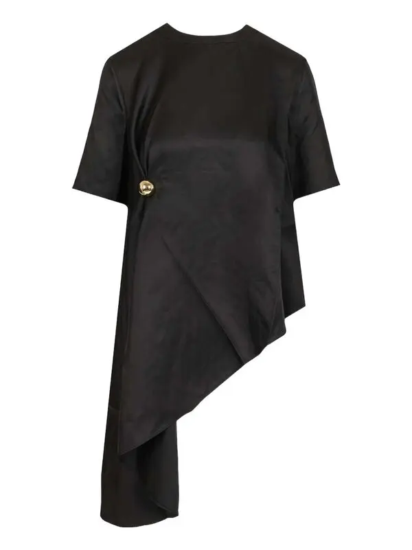 Loulou De Saison Madea Draped Asymmetric Top - Black
