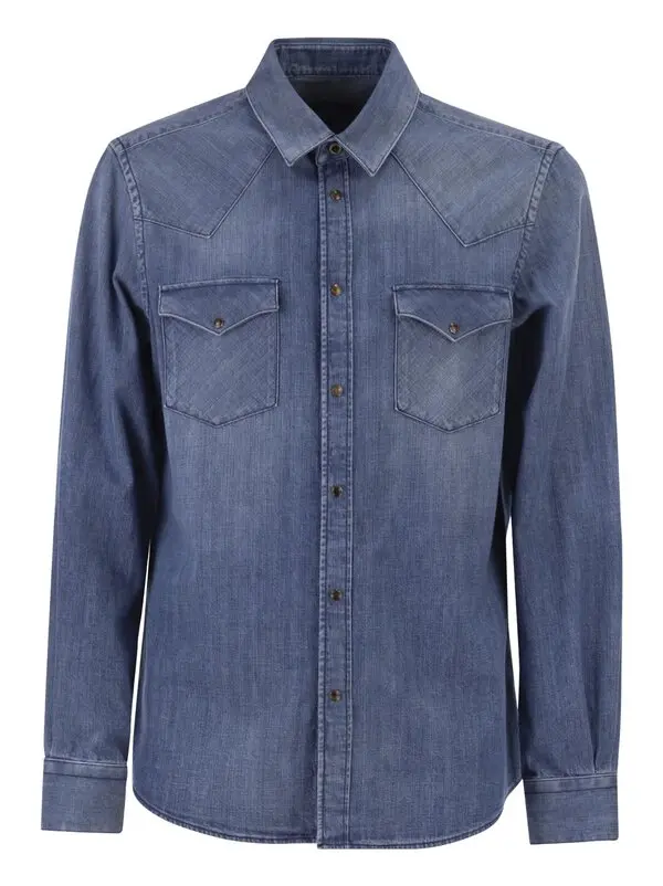 Peserico Western Patch-pocket Shirt - Blue