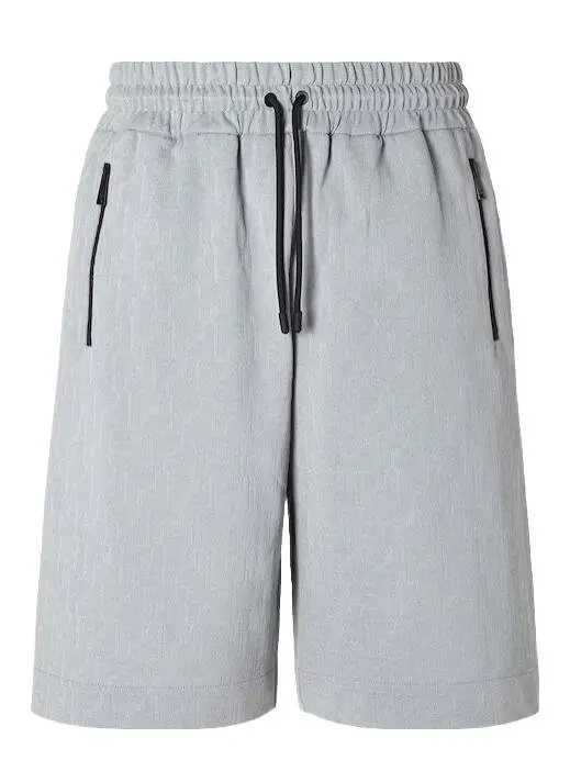 Fendi Zip-pocket Jacquard Shorts - Grey